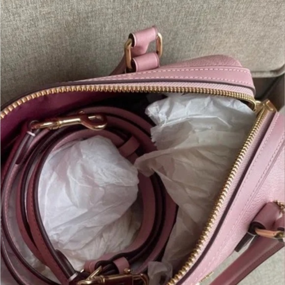 Coach | Bags | Coach Pink Satchel With Signature Monogram | Poshmark